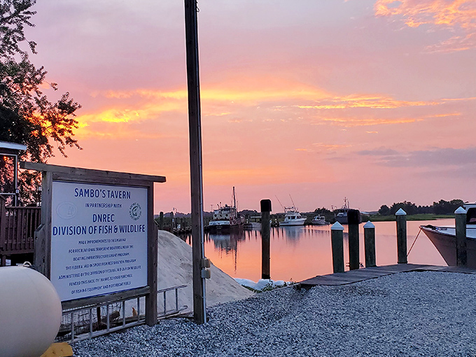 As the sun sets over the Leipsic River, Sambo's transforms from merely a restaurant into something magical—a dining experience worth remembering.