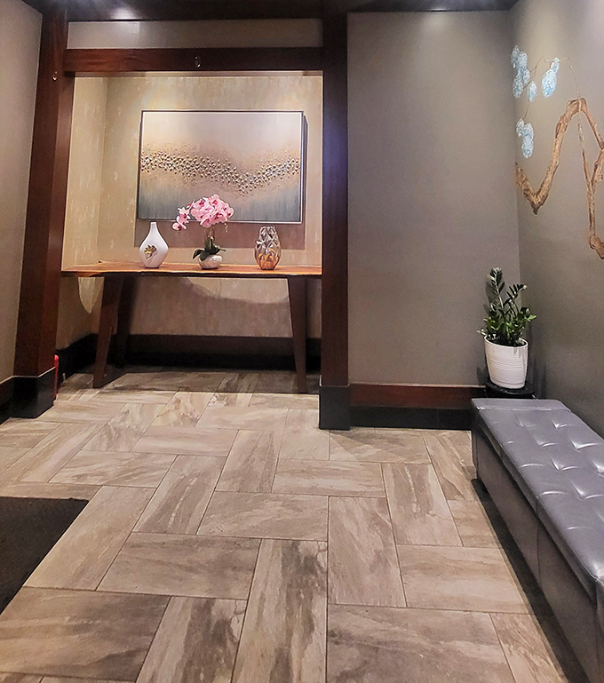 This elegant waiting area proves that anticipation is part of the experience—like the calm before the delicious storm.