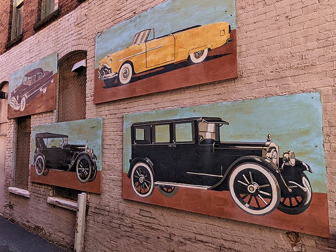 Vintage car artwork adorning the exterior brick wall tells you this place appreciates history, just like they appreciate perfectly seasoned food.