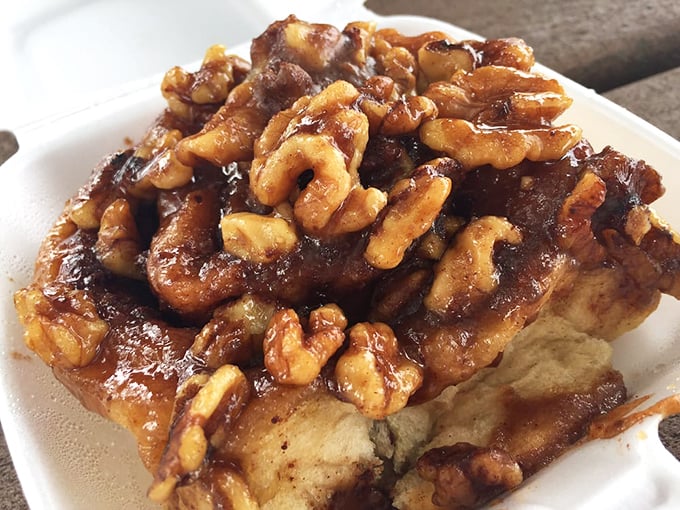 The walnut sticky bun—where crunchy meets gooey in a textural tango that makes you wonder why all breakfast pastries don't include nuts.