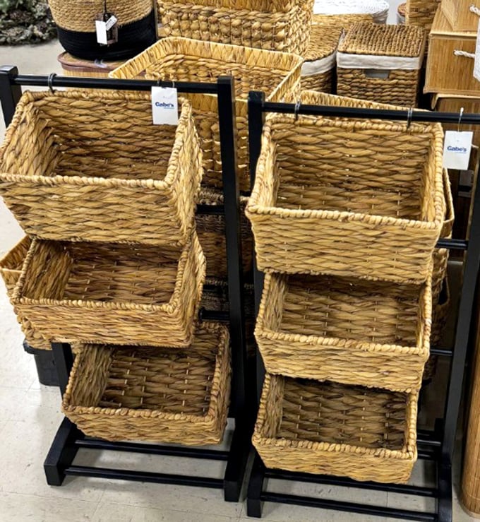 Woven storage baskets that Pinterest users would drive across state lines for – organization solutions that look expensive but aren't.