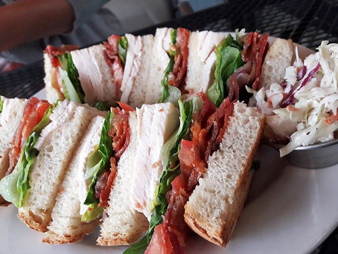 The classic BLT elevated to art form—crispy bacon, garden-fresh vegetables, and the perfect bread-to-filling ratio that satisfies on a primal level.
