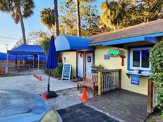 Blue Highway Pizzeria's cheerful exterior promises comfort food with a side of local flavor—the kind of place where calories don't count because you're on vacation.