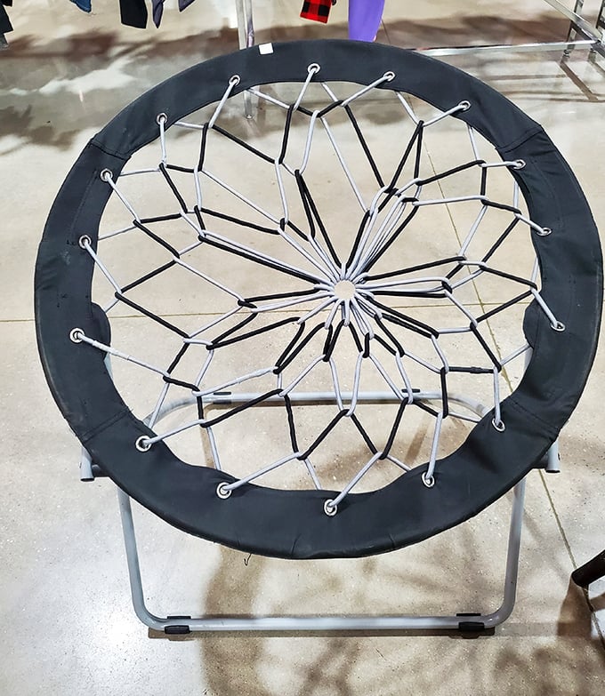 Not just a chair, but a conversation piece waiting to happen. Part trampoline, part throne—fully committed to being the quirkiest seat in the house.