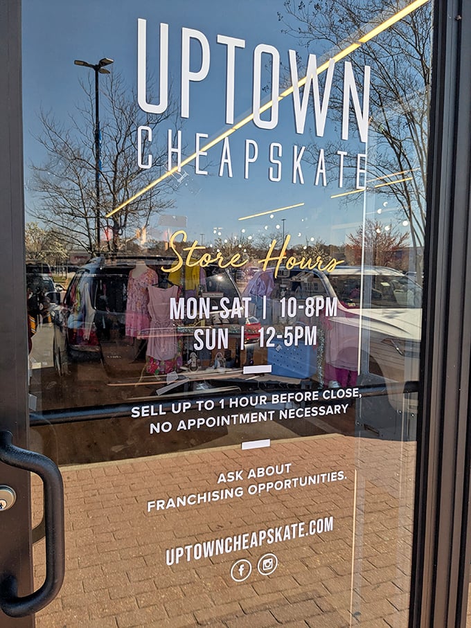 Store hours displayed with the confidence of a place that knows you'll be back. That "no appointment necessary" policy is music to spontaneous shoppers' ears.