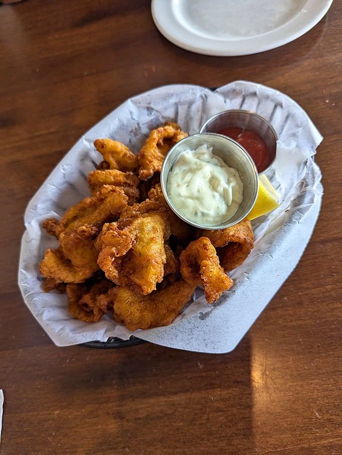 Calamari that defies the rubbery reputation of lesser versions—golden, tender morsels that disappear faster than you can say "more, please."