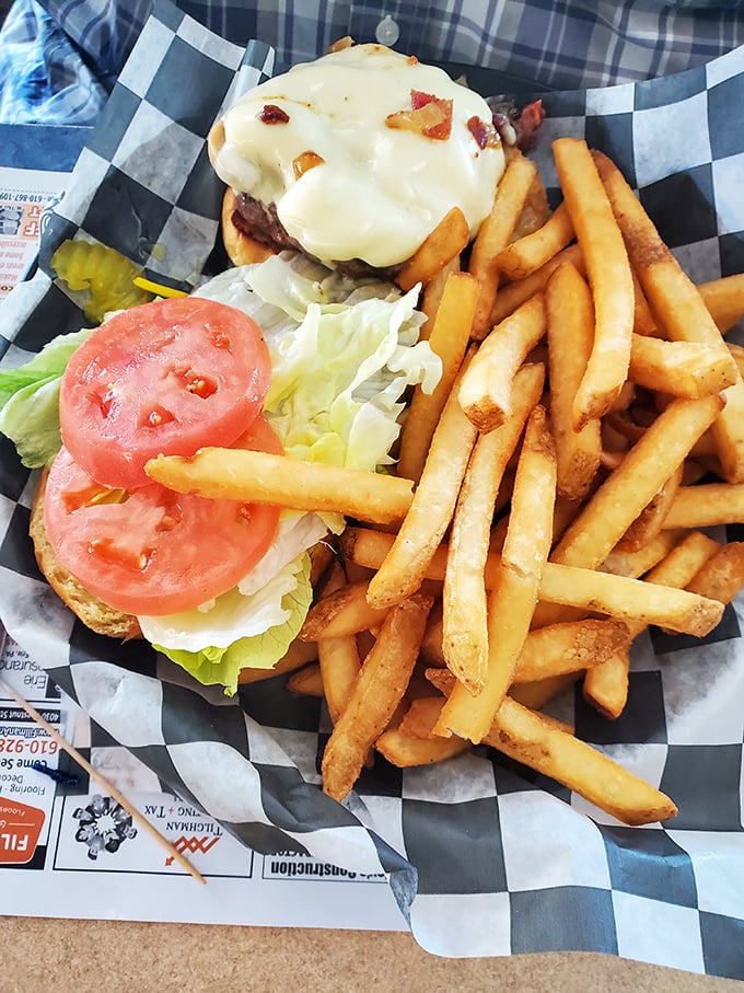 A burger that doesn't need a fancy name or pretentious toppings – just honest ingredients stacked with the confidence of something that knows exactly what it is.