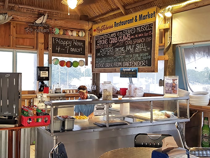 The ordering counter where anticipation builds as you decide between so many tempting seafood options available.