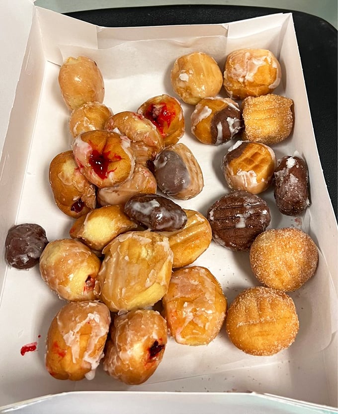 Donut holes—for when you want the joy of donuts in bite-sized form. Perfect for sharing, though you might not want to.