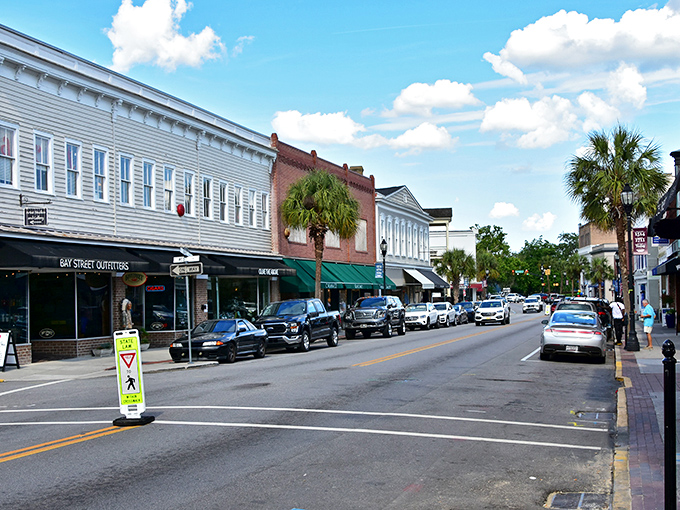 Downtown Beaufort's main drag offers a perfect blend of local shops and eateries. Window shopping here isn't a pastime—it's practically a competitive sport.