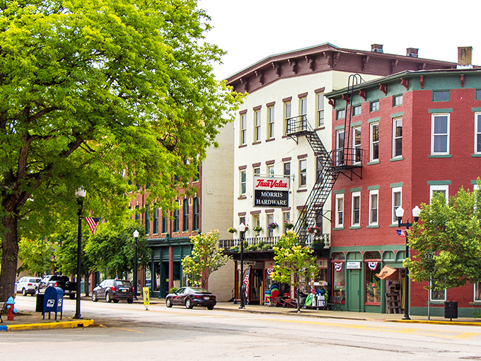 Downtown McConnelsville's tree-lined streets and historic buildings create the kind of authentic charm that developers try—and fail—to replicate in planned communities.
