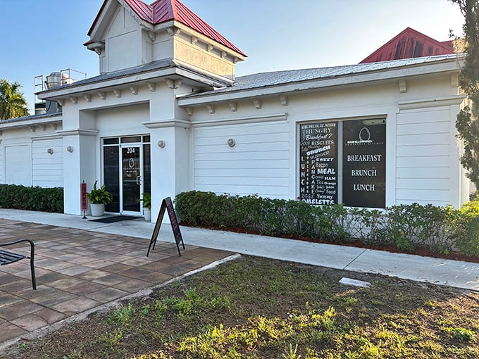 Eggshells Kitchen's charming entrance promises breakfast that'll make you forget about those fancy brunch spots.