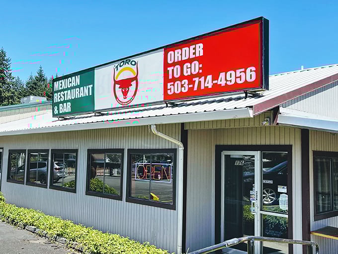 El Toro's bold sign promises Mexican flavors in an unassuming package – the kind of local spot where the salsa recipe is a closely guarded secret.