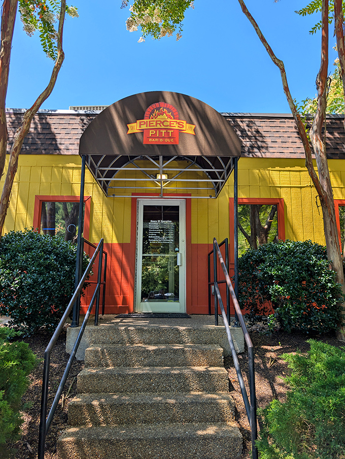 The entrance doesn't just welcome you—it initiates you into a barbecue brotherhood that transcends generations.