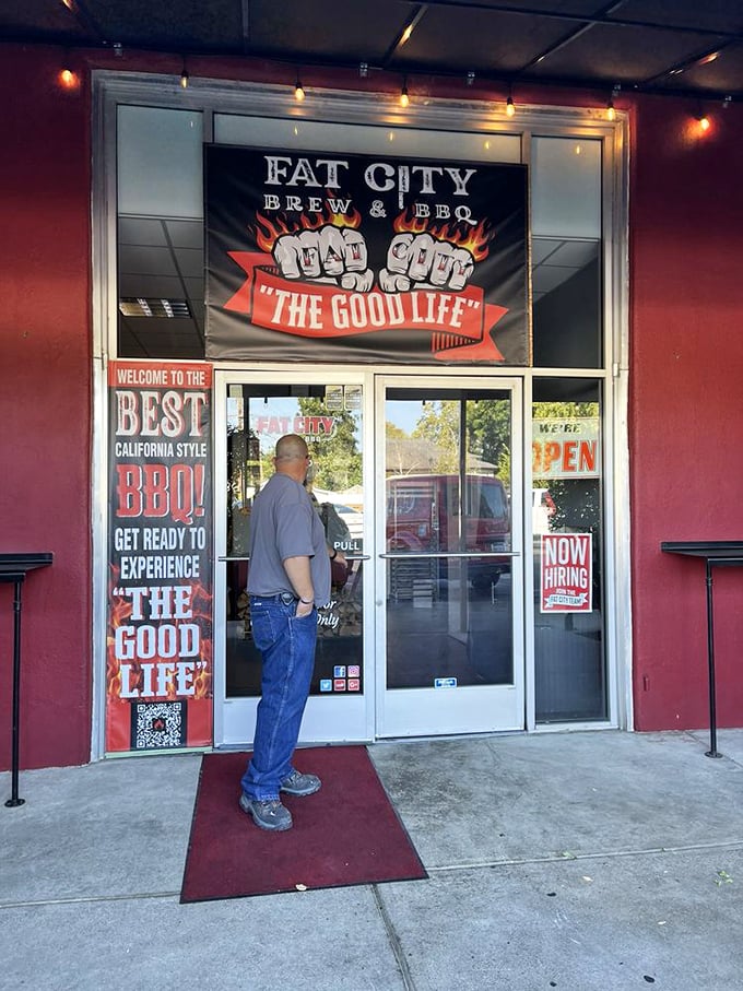 "The Good Life" isn't just a slogan – it's a promise. This entrance marks the threshold between ordinary hunger and extraordinary satisfaction.