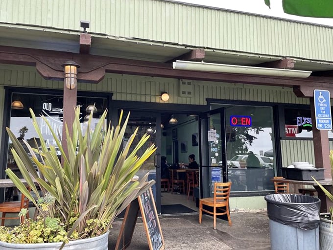 Even on foggy days, the welcoming glow of "OPEN" promises warmth, comfort, and seafood that tastes like the ocean's finest offerings.