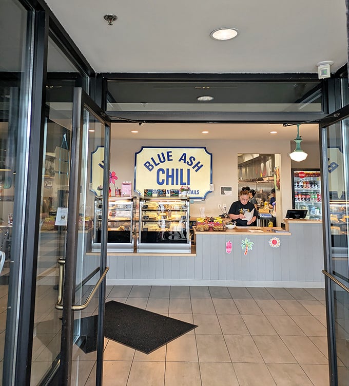 The entrance welcomes you into a world where chili isn't just a food—it's a regional language with its own delicious dialect.