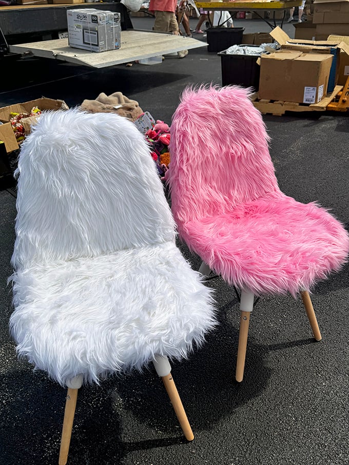 These fuzzy statement chairs aren't just seating—they're conversation starters that ask the eternal question: "Am I ridiculous or exactly what your living room needs?"