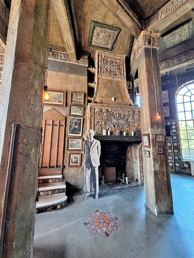 That fireplace isn't just for warmth—it's a gallery, a conversation piece, and proof that even functional elements can be extraordinary. 