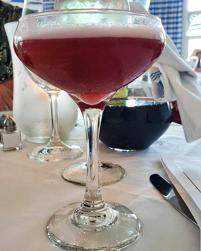 This isn't just a cocktail—it's a French martini that makes you feel sophisticated even if you're wearing flip-flops under the table.