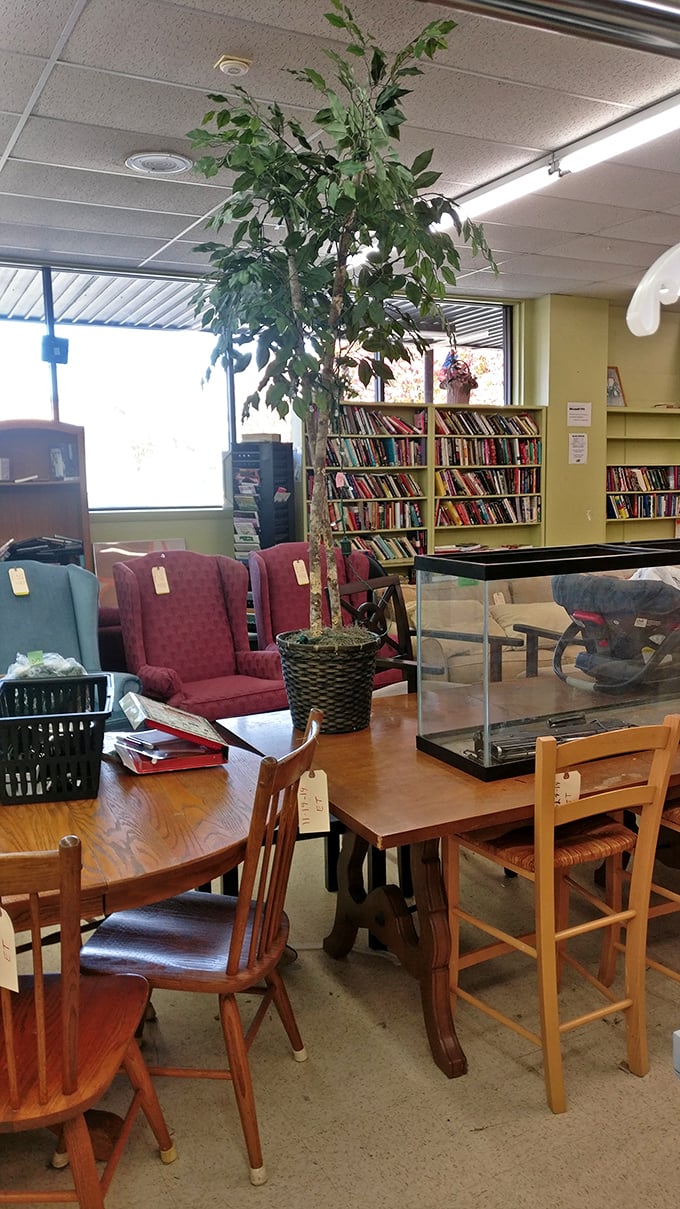 The furniture section—part living room showroom, part time machine—where that perfect reading chair has been waiting just for you.