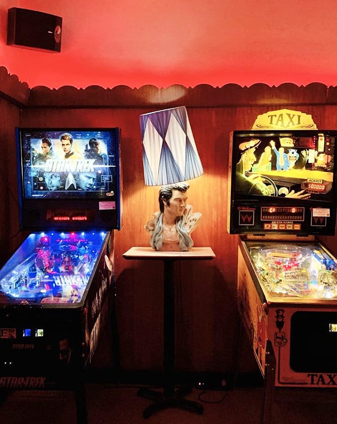 The pinball corner – where you can work up an appetite for round two while debating which hot dog topping combination to try next.