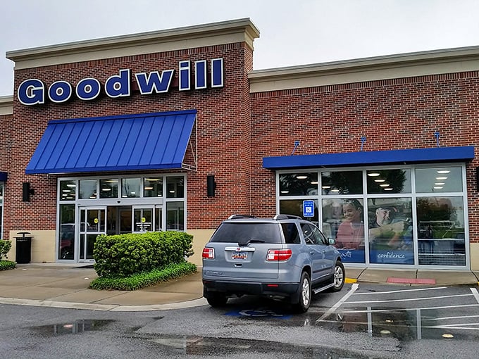 Practical meets pleasant in Aiken, where even everyday errands like visiting Goodwill happen in buildings designed with aesthetic consideration.