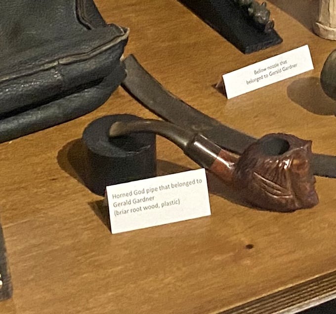 Gerald Gardner's personal Horned God pipe—proving that even the father of modern Wicca appreciated a contemplative smoke. Some heirlooms are stranger than others.