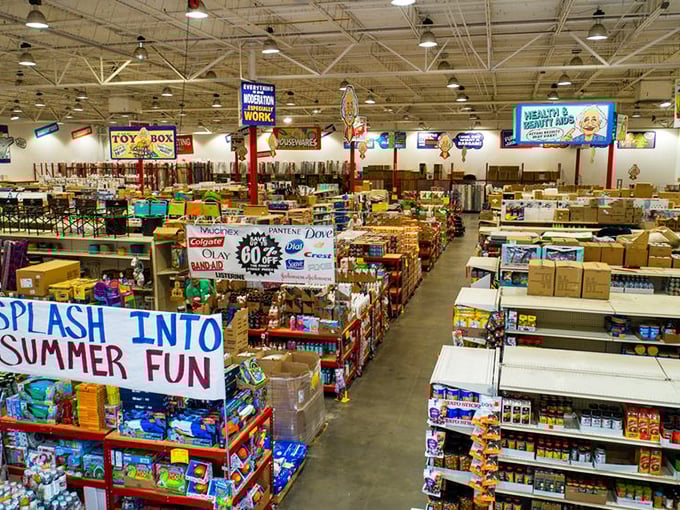 The grand vista of value. Every aisle promises new discoveries, from brand-name health products to seasonal must-haves, all under one warehouse roof.