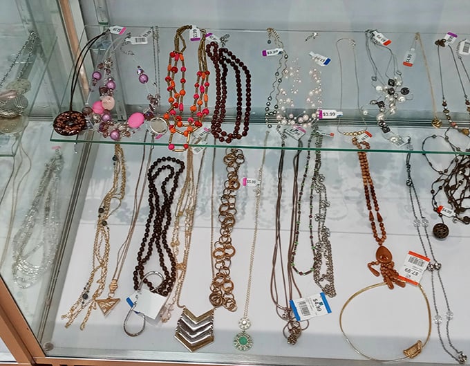 Treasure chest of sparkle and shine! This jewelry case proves that someone's "I never wear this anymore" becomes your "Where did you find that amazing necklace?"
