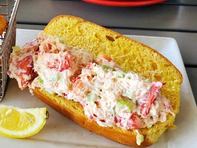 This lobster roll isn't messing around—chunky lobster meat barely contained by buttery bread, like Maine and Florida had a delicious love child.