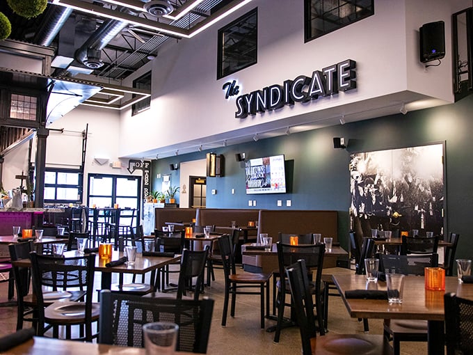 The Syndicate offers more than just meals—it serves up community in a modern space where the industrial-chic vibe doesn't overshadow the hometown warmth.