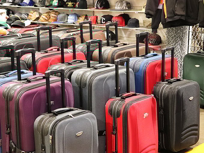 Luggage in every color of the practical rainbow. These suitcases are just waiting to be filled with all the other treasures you've found at La Vaquita.