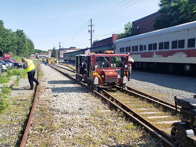 Not all heroes wear capes—some operate maintenance vehicles that keep historic rail lines running smoothly for generations of passengers to enjoy.