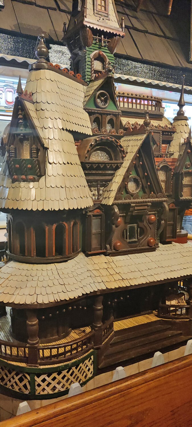 This intricate miniature fantasy castle wasn't built in a day, showcasing the craftsmanship and imagination that can be discovered among the market's hidden gems.