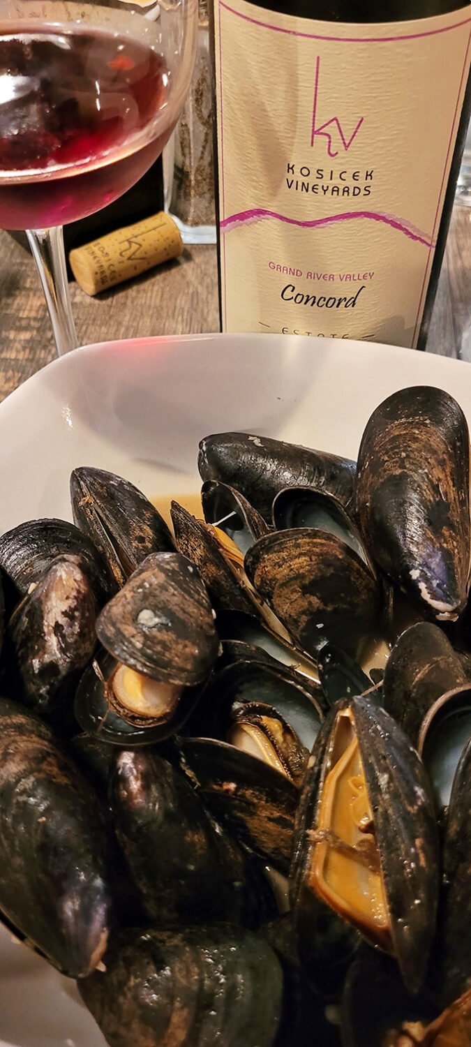These mussels have traveled farther to reach your plate than you did to reach the restaurant. Paired with local wine, it's a coastal-Ohio collaboration.