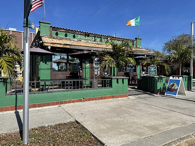 American and Irish flags fly side by side—a perfect symbol for this cultural bridge where everyone's welcome and nobody stays a stranger.