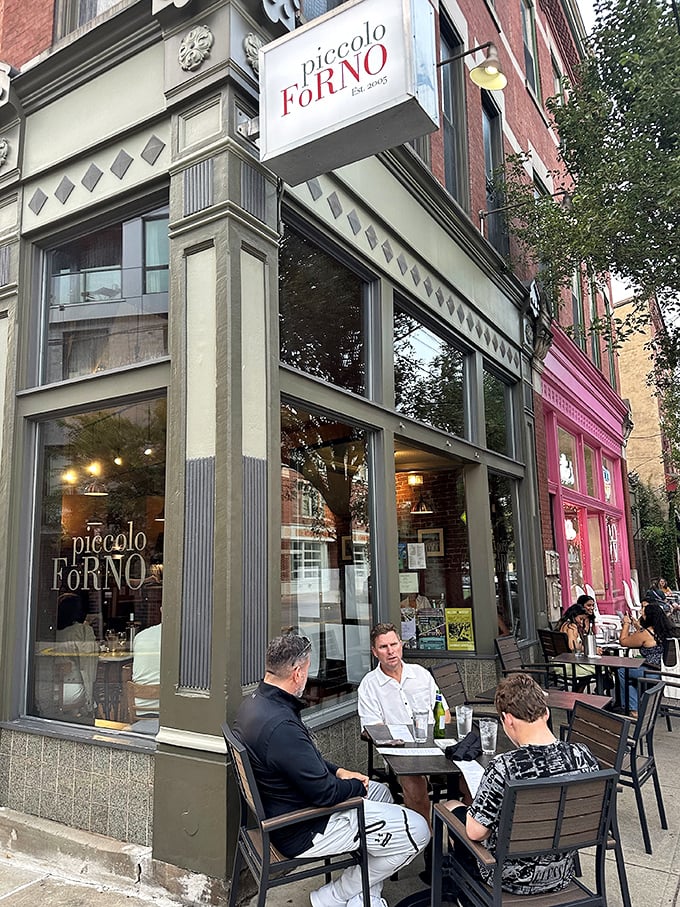 Sidewalk seating that transforms Butler Street into a little slice of Milan. People-watching and pizza-eating – civilization's greatest achievements combined.