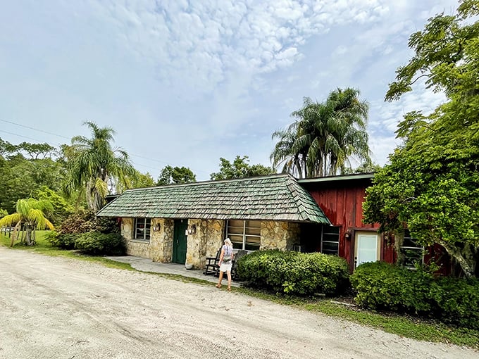 That iconic front says it all – seafood, steaks, and chops await inside this unassuming roadside treasure in Groveland.