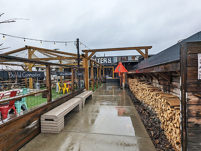 The outdoor patio offers al fresco dining where the smoke from the kitchen mingles with fresh air perfection.