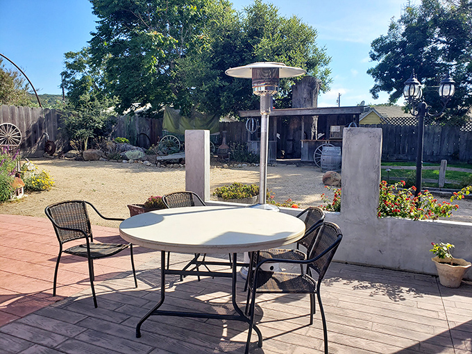 The outdoor patio offers a peaceful retreat—a place to digest both your meal and the simple pleasure of doing one thing exceptionally well.
