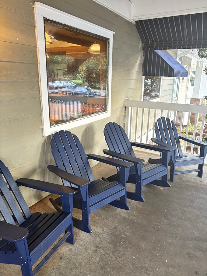 The front porch Adirondack chairs—Florida's version of a waiting room. Where the anticipation of donuts and pie makes even waiting a pleasure.