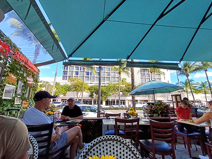 Outdoor seating offers the best of both worlds—sunshine, sea breeze, and seriously good Cuban food.