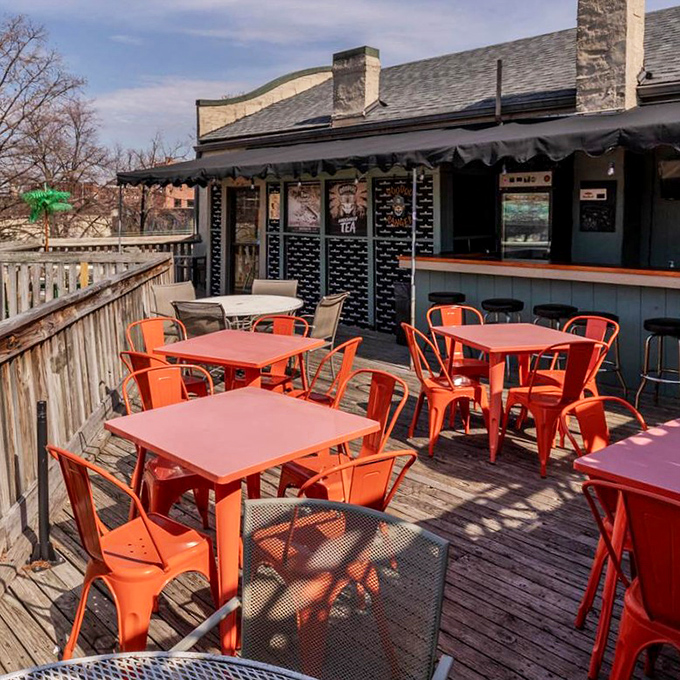 The rooftop deck isn't just outdoor seating—it's Dayton's secret urban oasis where pizza tastes even better under open skies.