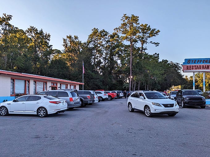 A packed parking lot tells you everything you need to know – when locals fill a restaurant's spaces, you've found the real deal.