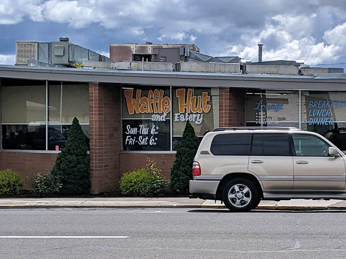 Even from the outside, the Waffle Hut promises simple pleasures done right—the kind of place that becomes your weekend ritual.