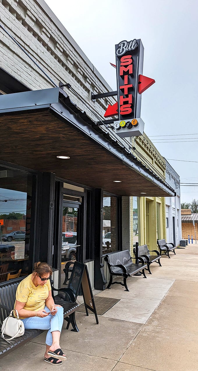 The vintage neon sign stands as a beacon of breakfast hope on the main street—a promise of comfort food that's been fulfilled for generations.