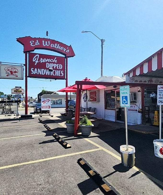 The iconic sign promises "French Dipped Sandwiches" but locals know it's really offering a slice of Arkansas heritage.