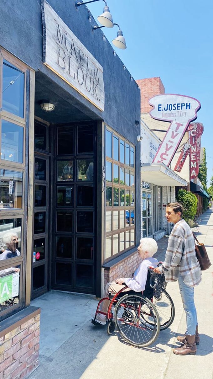 Welcoming all to the temple of smoke – Maple Block's entrance promises a California take on barbecue traditions that respects the classics while adding West Coast flair.