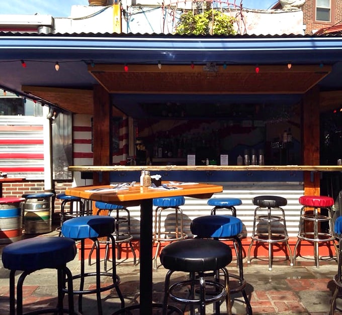 Outdoor seating that strikes the perfect balance between "see and be seen" and "let's settle in for another round"—summer in Philadelphia, distilled.
